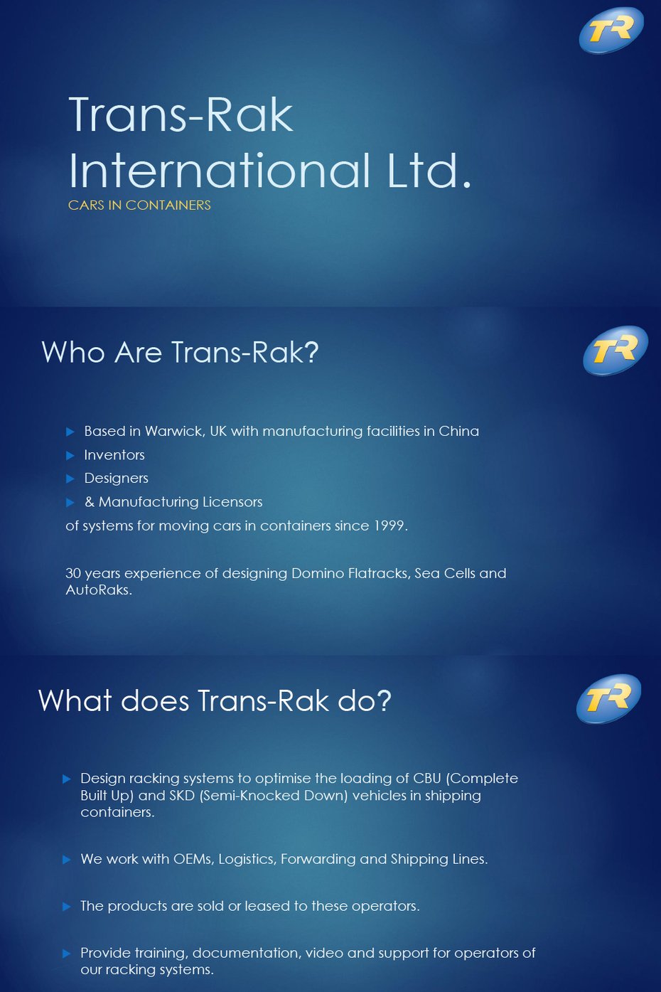 Car Racking System - Company Brochure